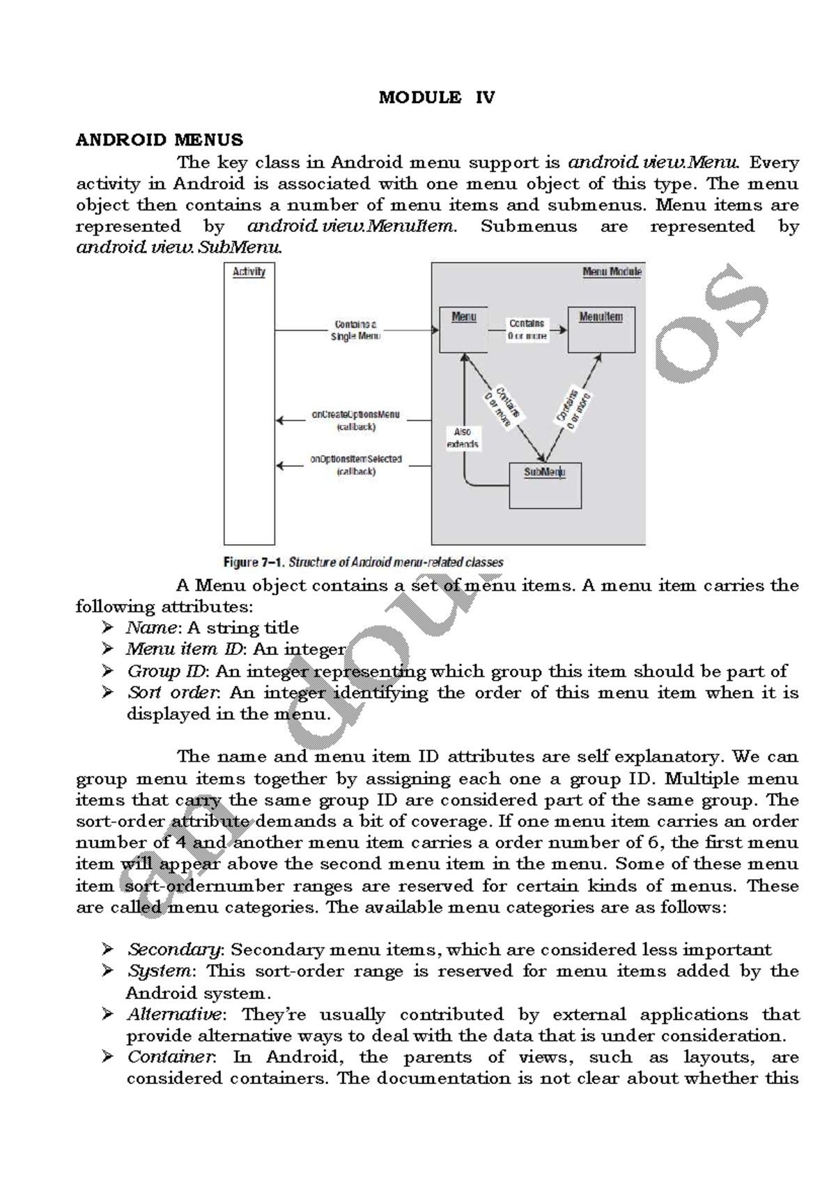 Android Module IV - - Studocu