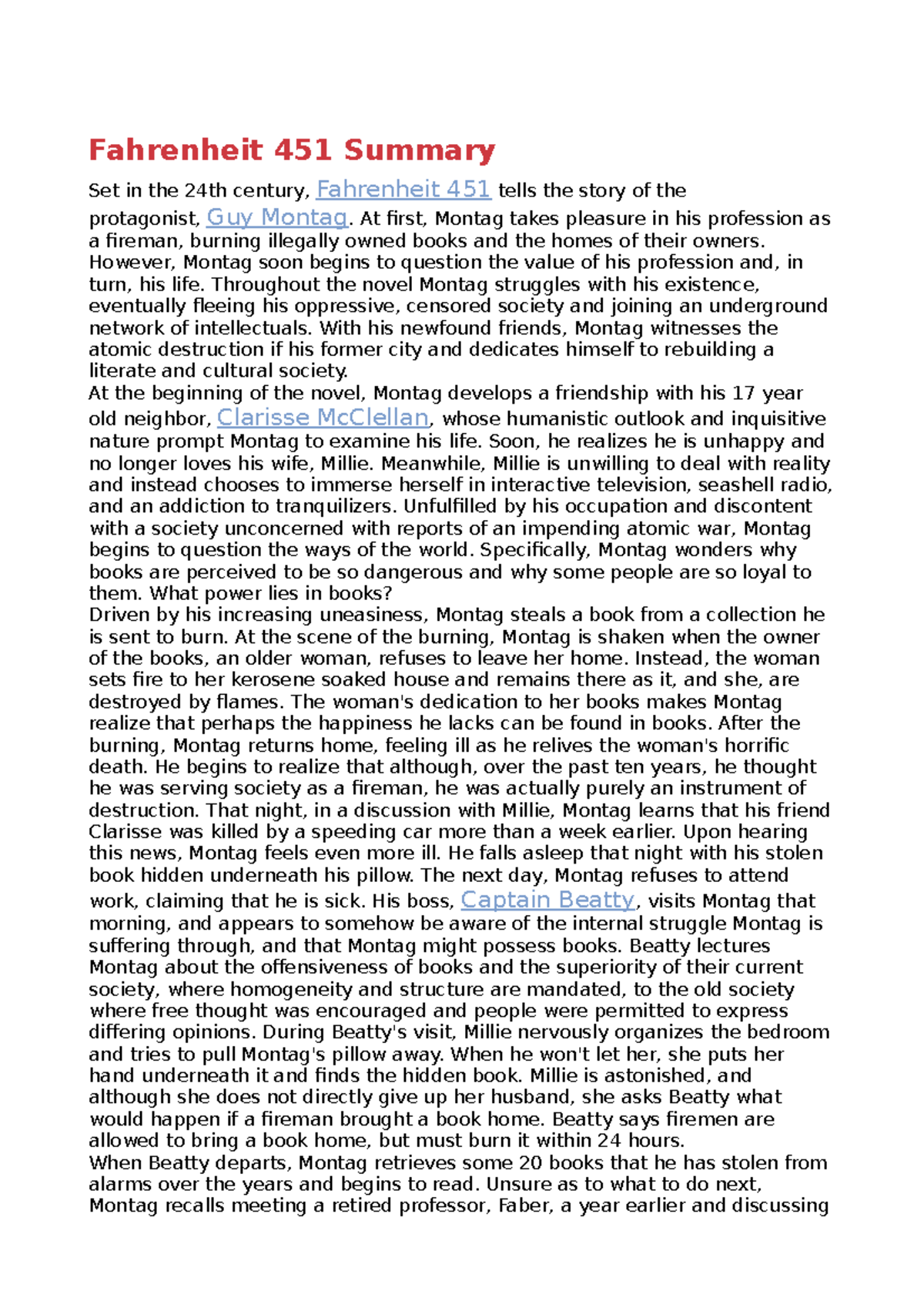 Fahrenheit 451 Summary - Interpreter of Maladies - Fahrenheit 451 ...