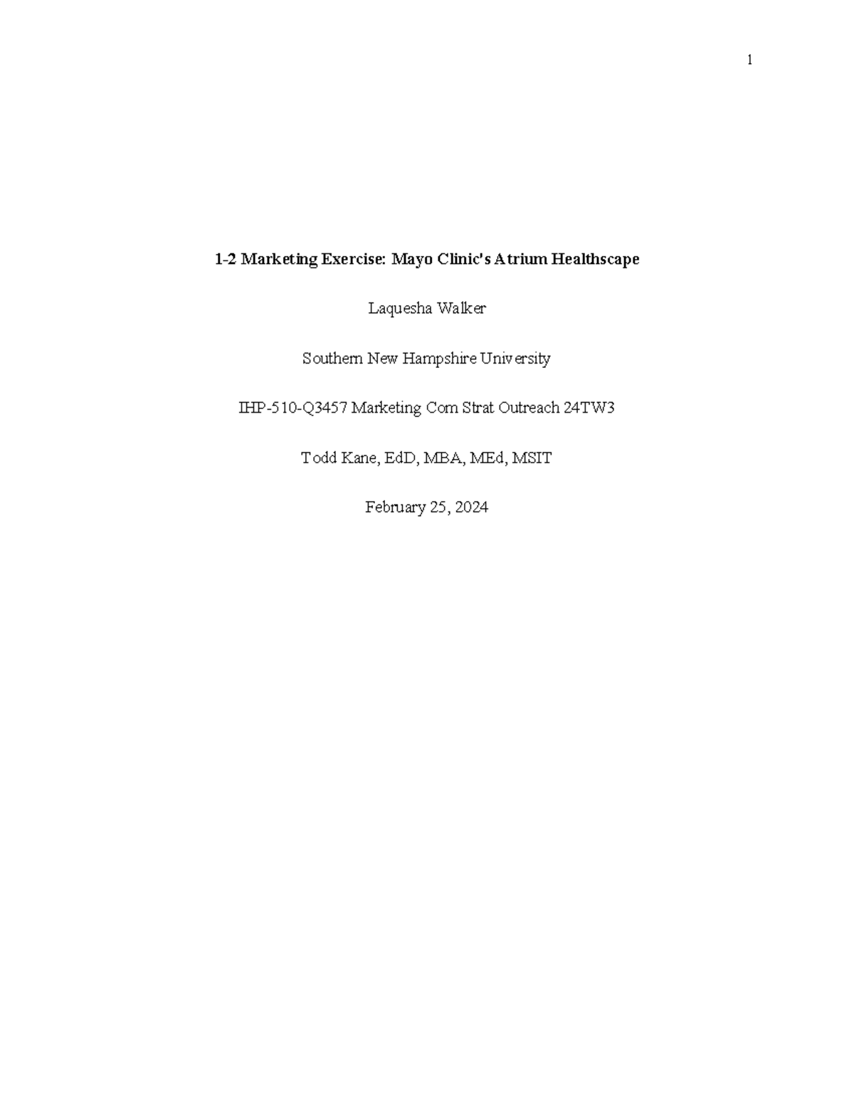 1 2 Memcah - Assignment for school. - 1-2 Marketing Exercise: Mayo ...