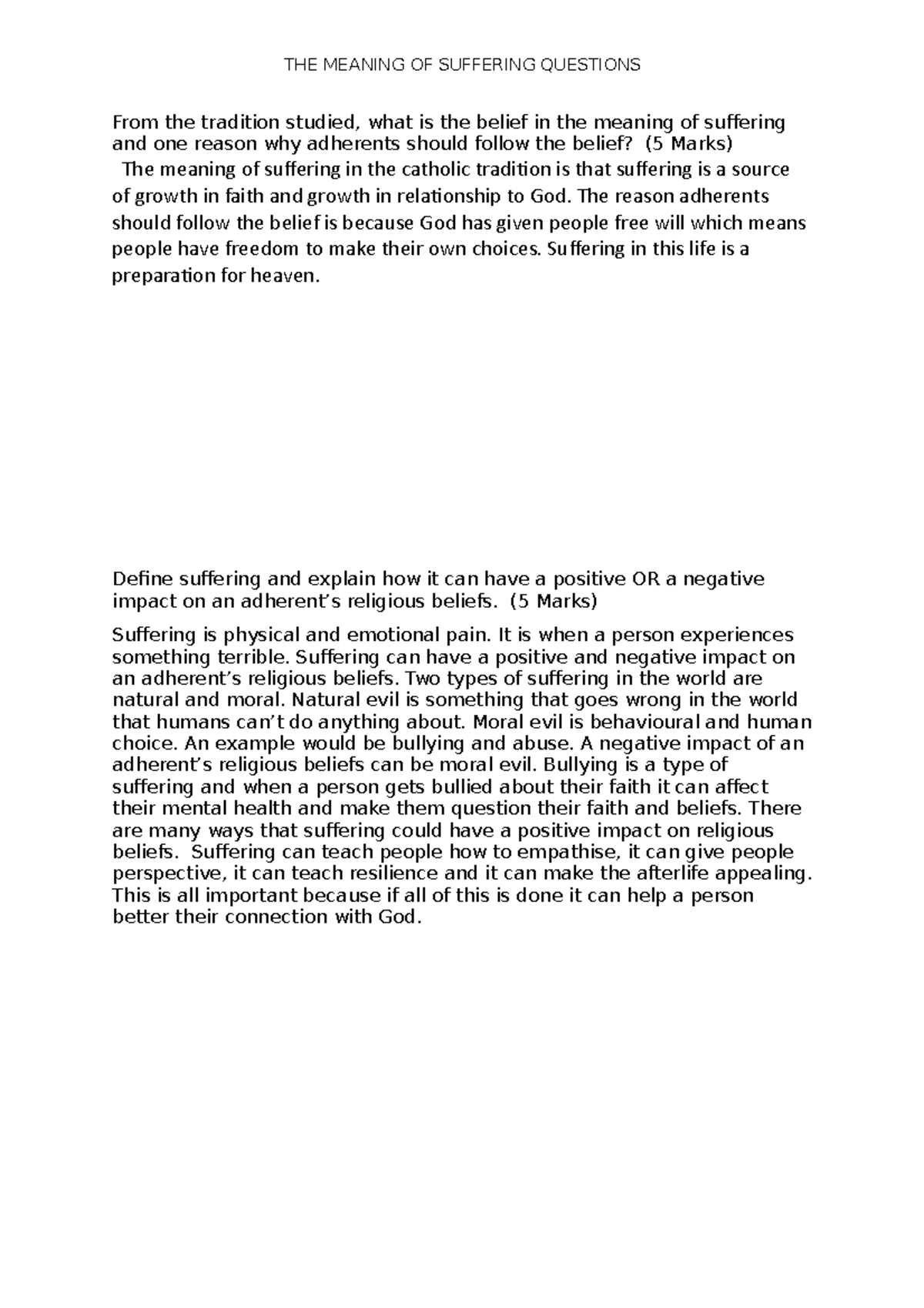 Suffering Questions - sds - THE MEANING OF SUFFERING QUESTIONS From the ...