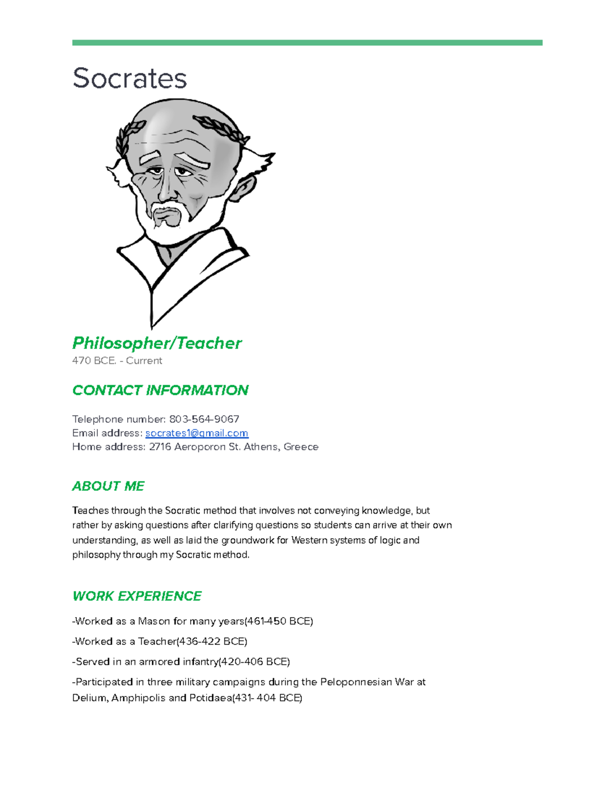 Demonstration of Knowledge #1 - Socrates Philosopher/Teacher 470 BCE ...