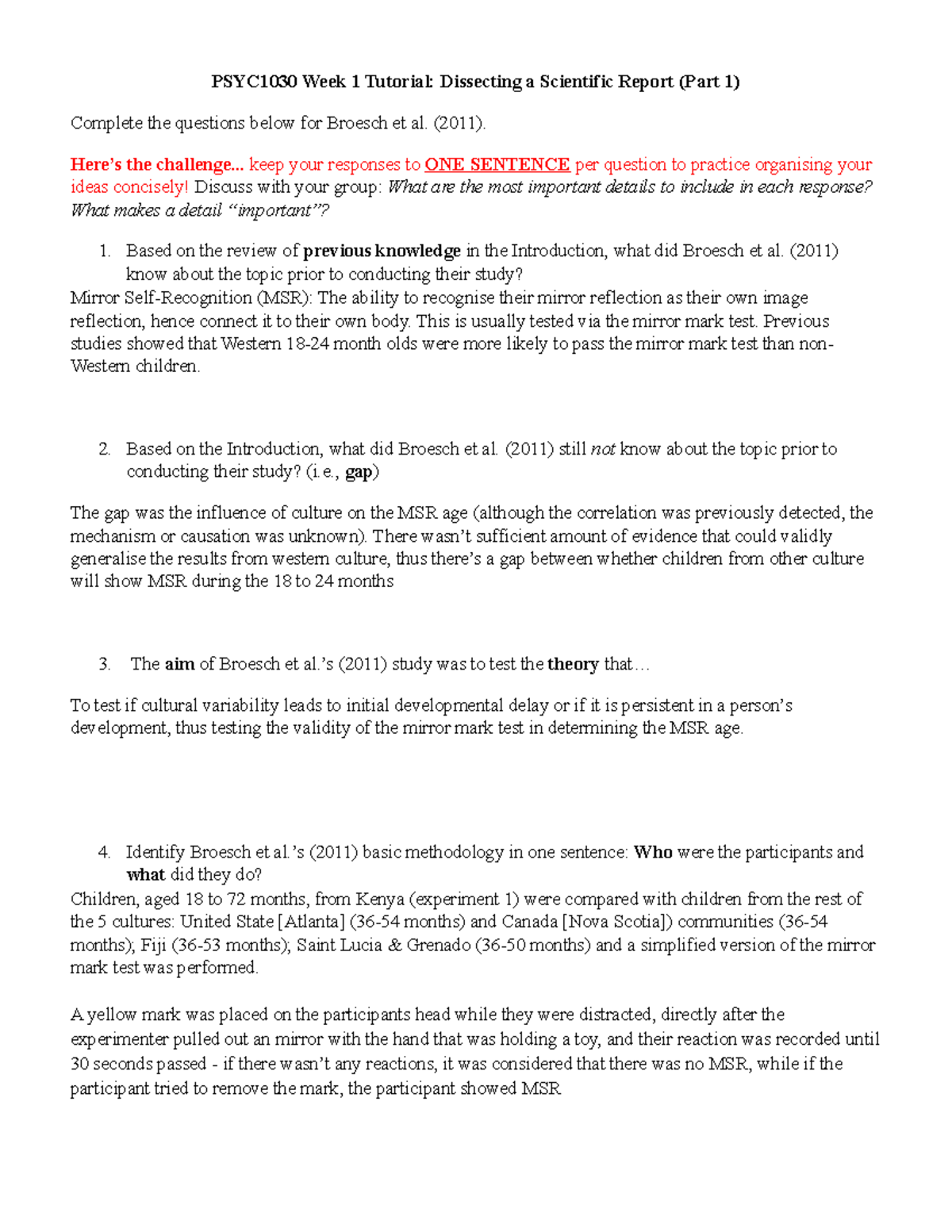 PSYC1030 S2 2021 - Week 1 - PSYC1030 Week 1 Tutorial: Dissecting a Scientific Report (Part 1 ...