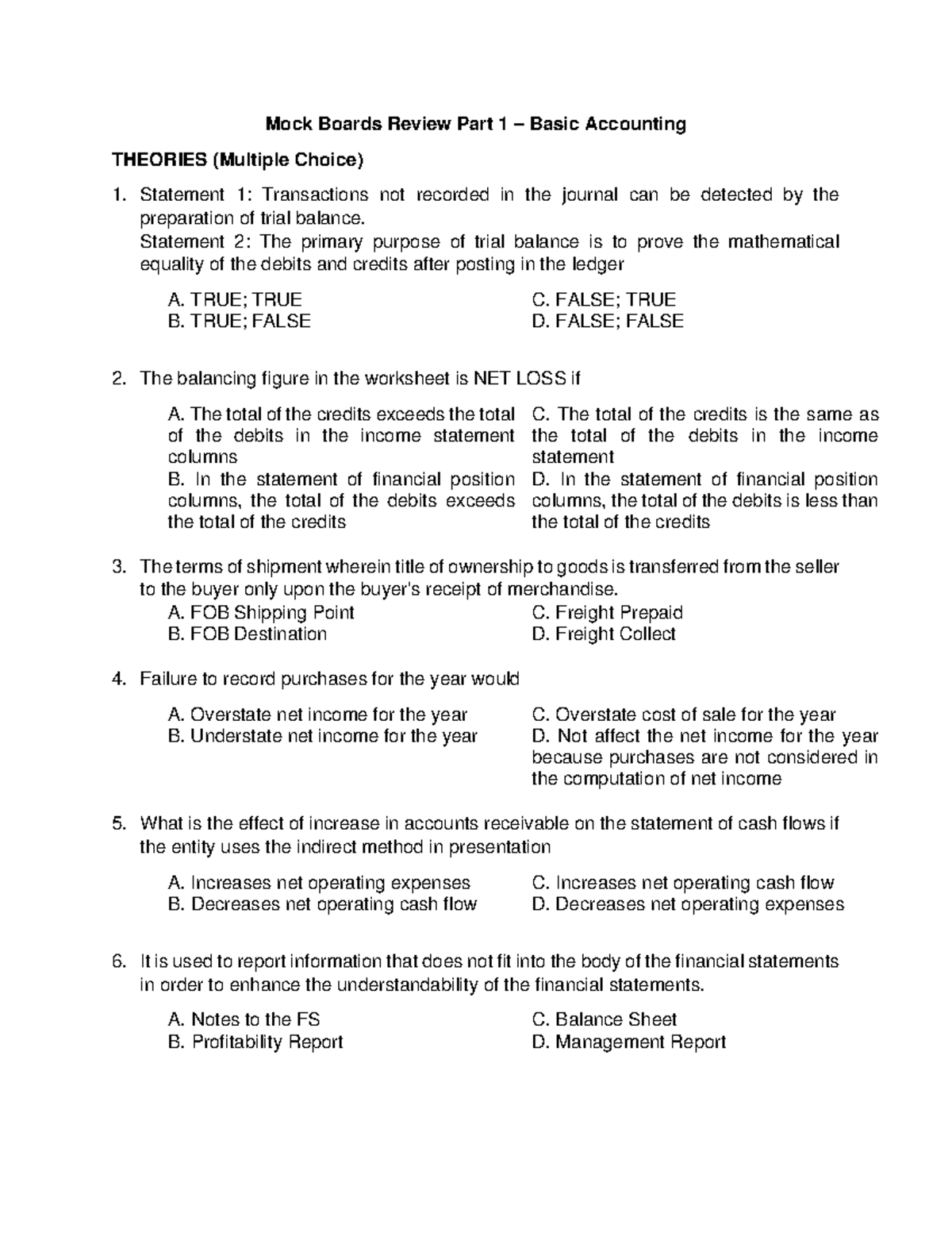 Mock Boards Review Part 1 Basic Accounting - Mock Boards Review Part 1 ...