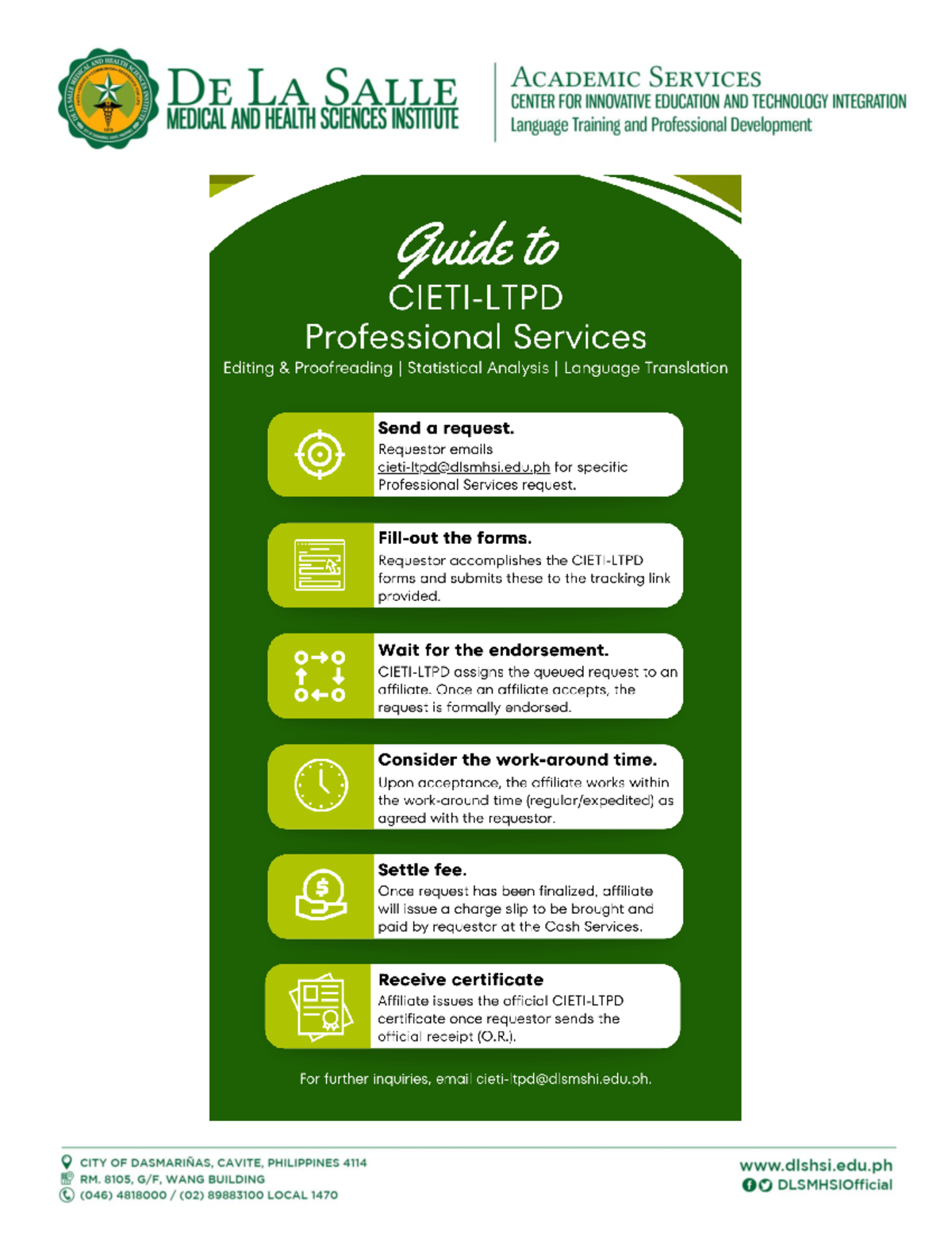 Guide to Cieti LTPD Professional Service S - Language Training and ...