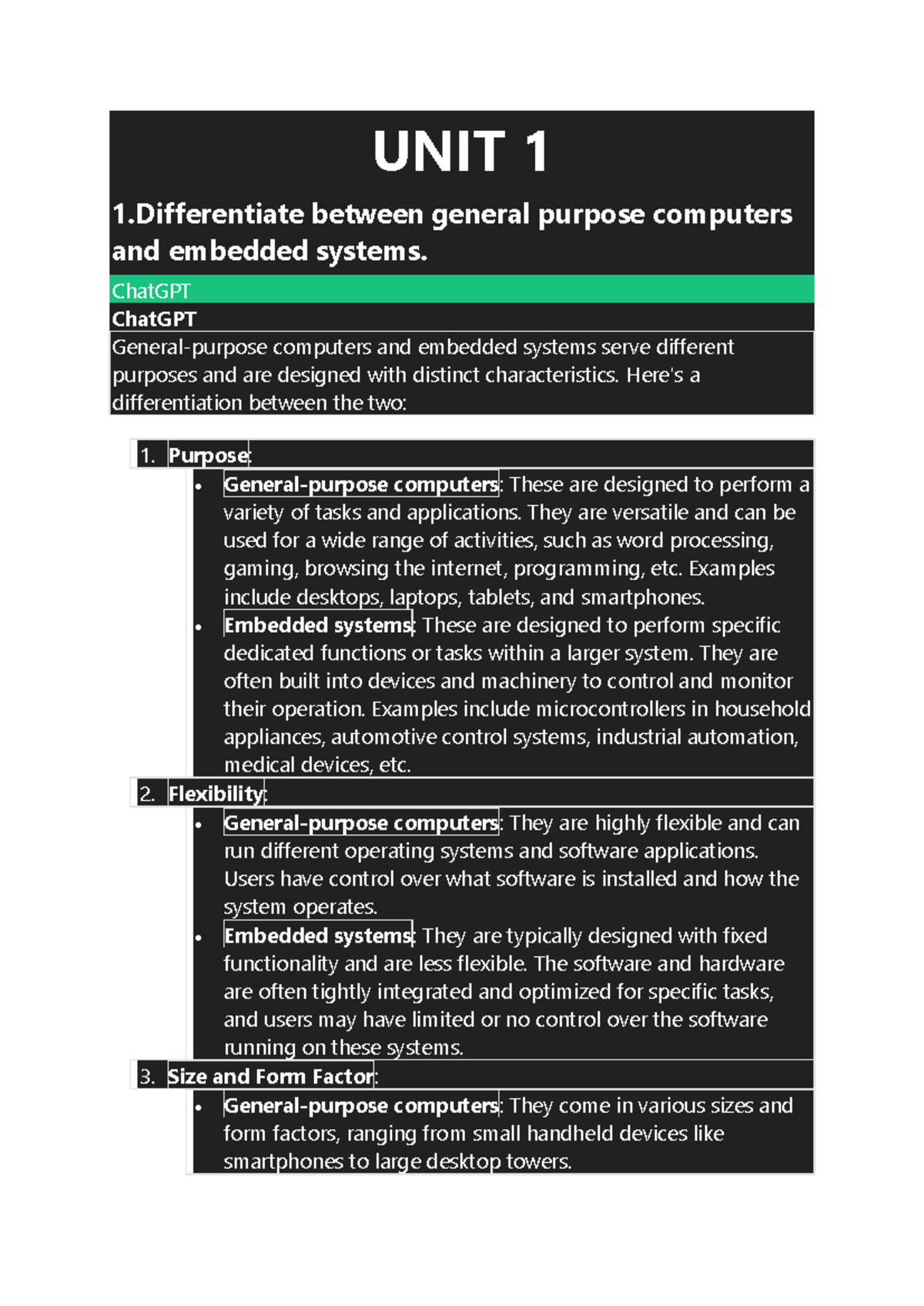 IES UNIT 1 - EMBEDDED SYSTEMS - UNIT 1 1 between general purpose ...