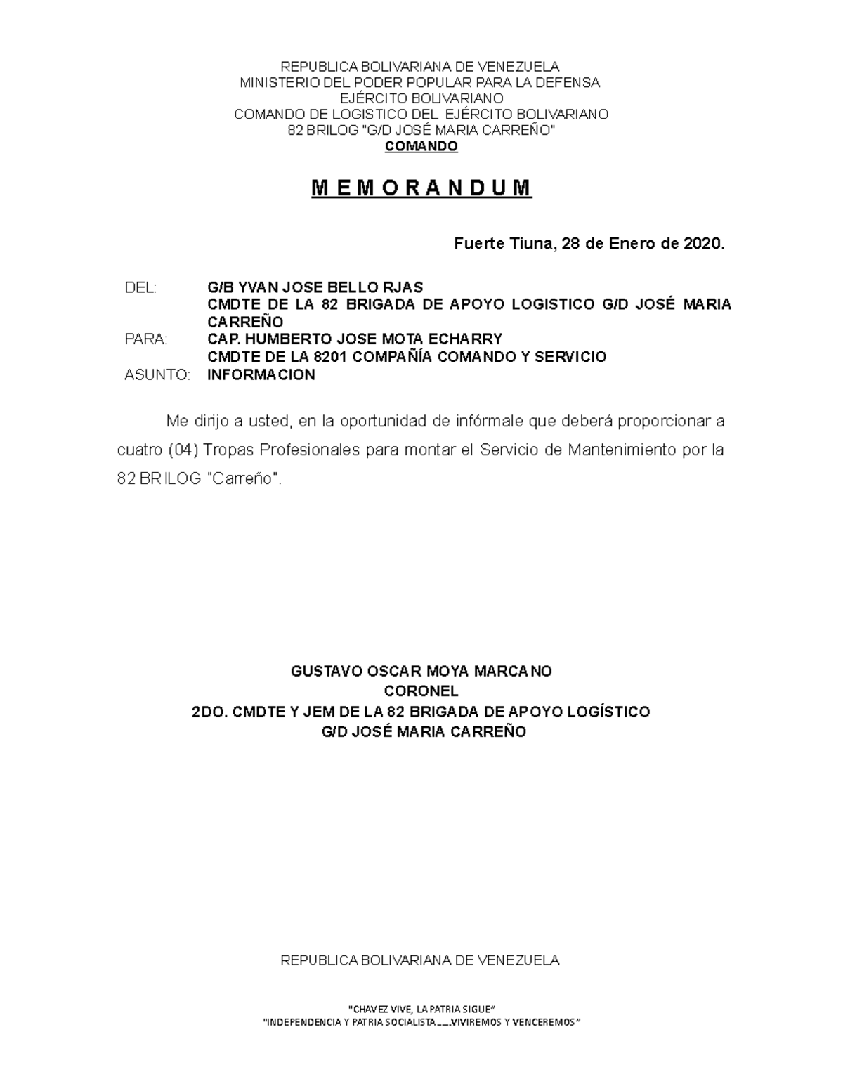 Memorandum Personalizados - REPUBLICA BOLIVARIANA DE VENEZUELA ...