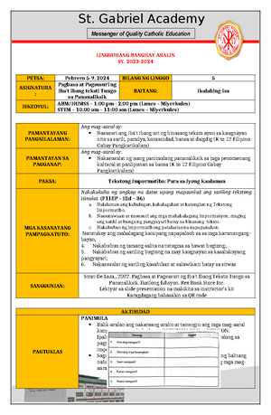 Manalili-LP- Ppittp-WEEK 2 - St. Gabriel Academy Sch Messenger of ...