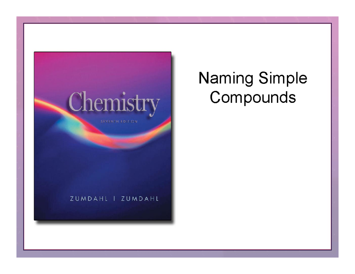 2 8 Naming Simple Compounds - Naming Simple Compounds Copyright ...