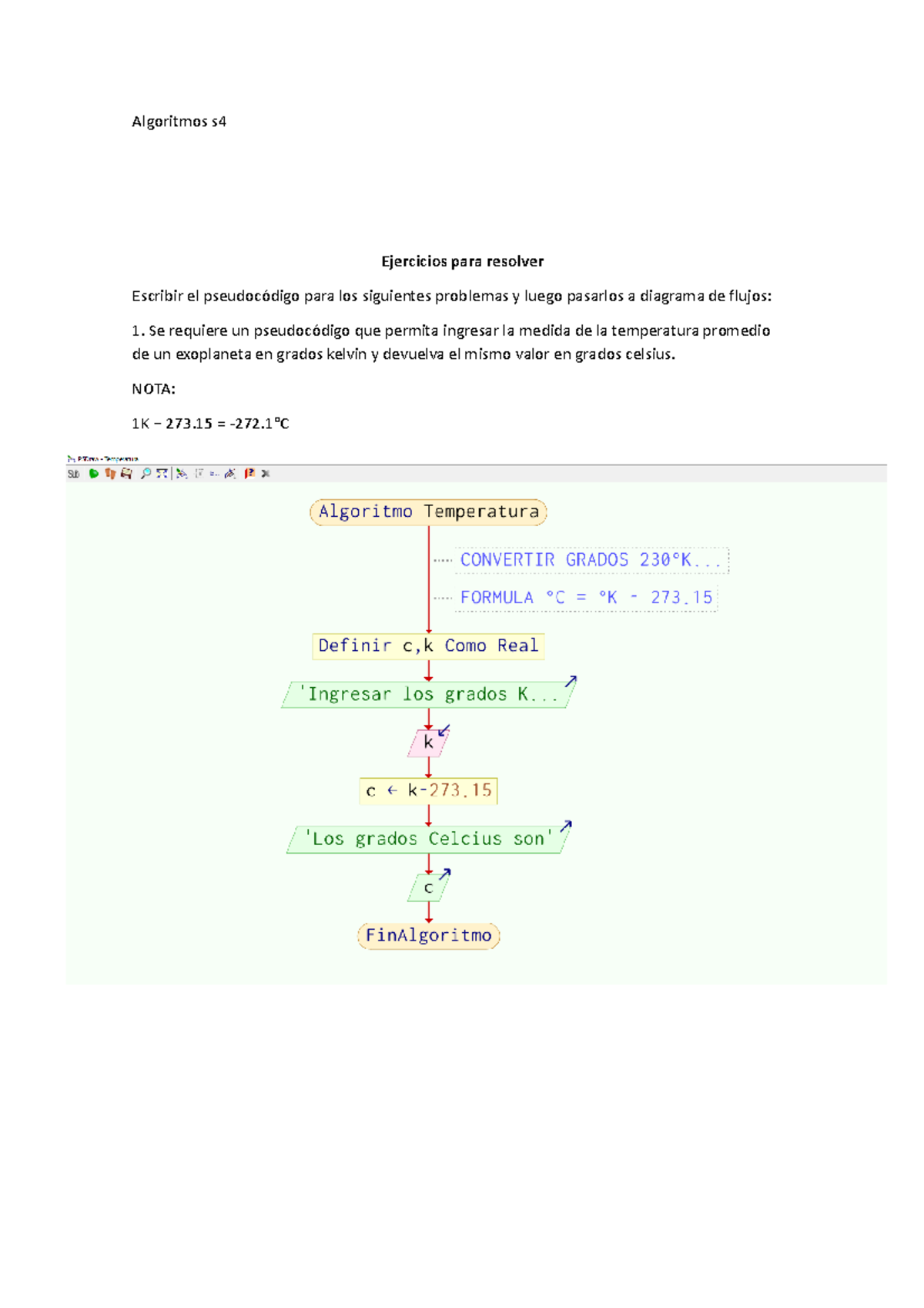 Algoritmos s4 - practicas de algoritmo - Algoritmos s Ejercicios para ...