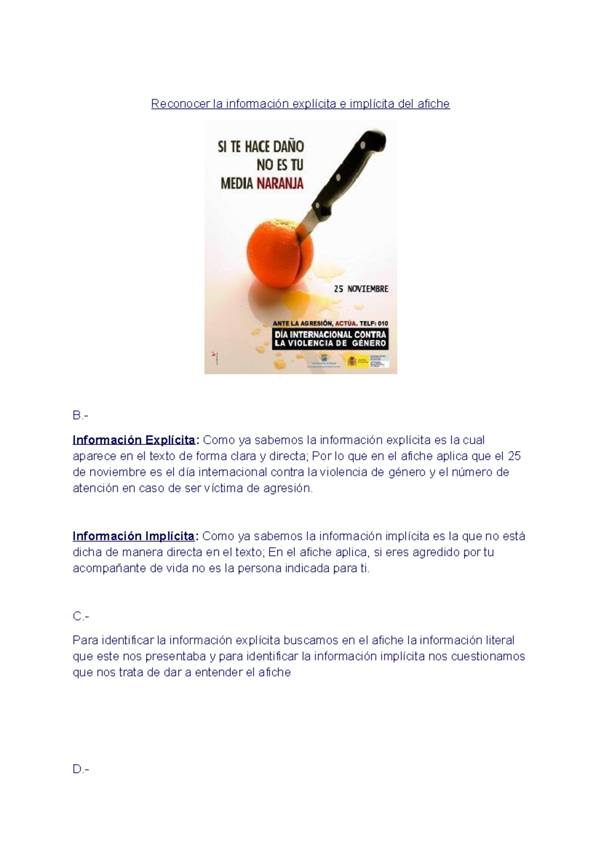 comunicación explicita e implícita - Reconocer la información explícita ...