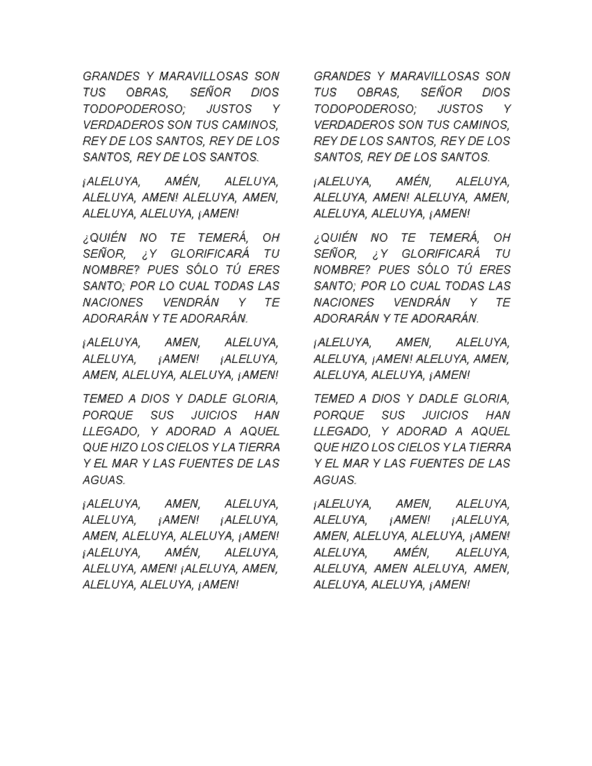 Grandes Y Maravillosas SON TUS Obras - GRANDES Y MARAVILLOSAS SON TUS OBRAS, SEÑOR DIOS - Studocu