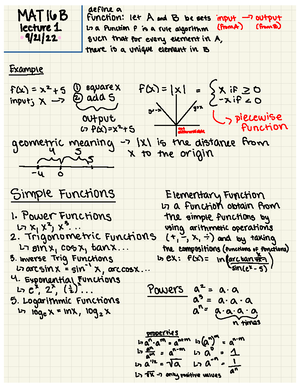 MAT 16B lecture 13 - Lecture 13 1012) - Types of Functions Y = K 3 = x ...