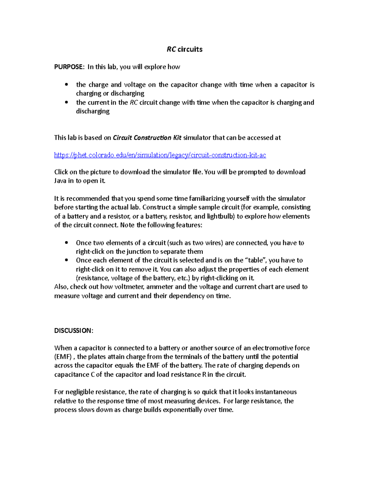 PHY-290 - Physics II Coursework LAB Material and Solutions - RC ...