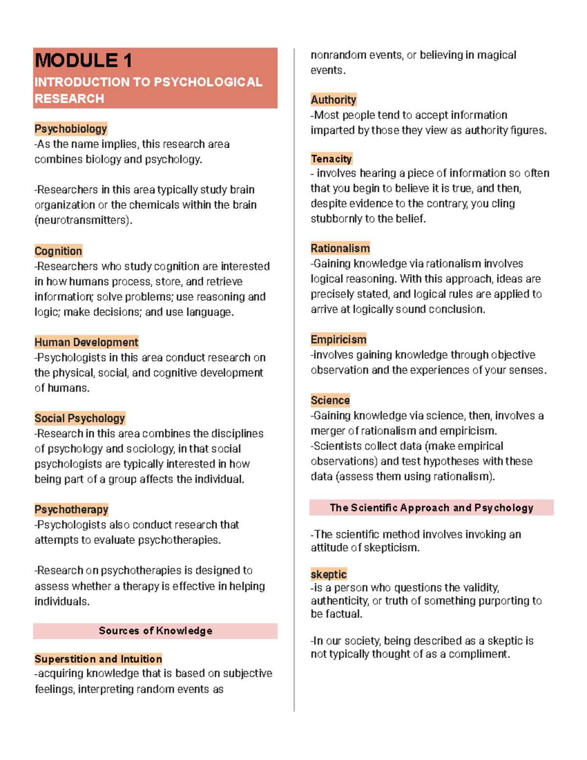 Stats Reviewer - MODULE 1 INTRODUCTION TO PSYCHOLOGICAL RESEARCH ...