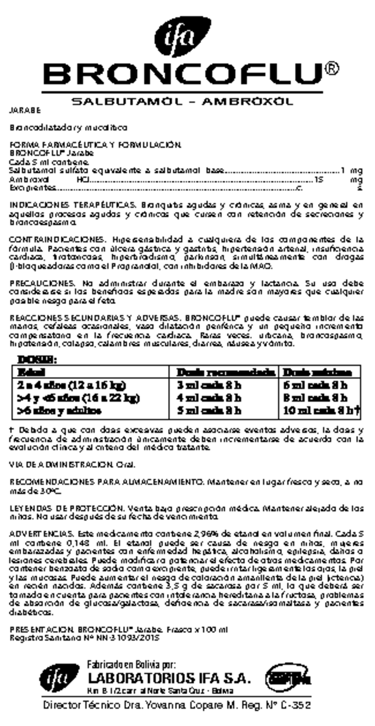 Broncoflu ® - Mayor información de registro nominal - JARABE ...