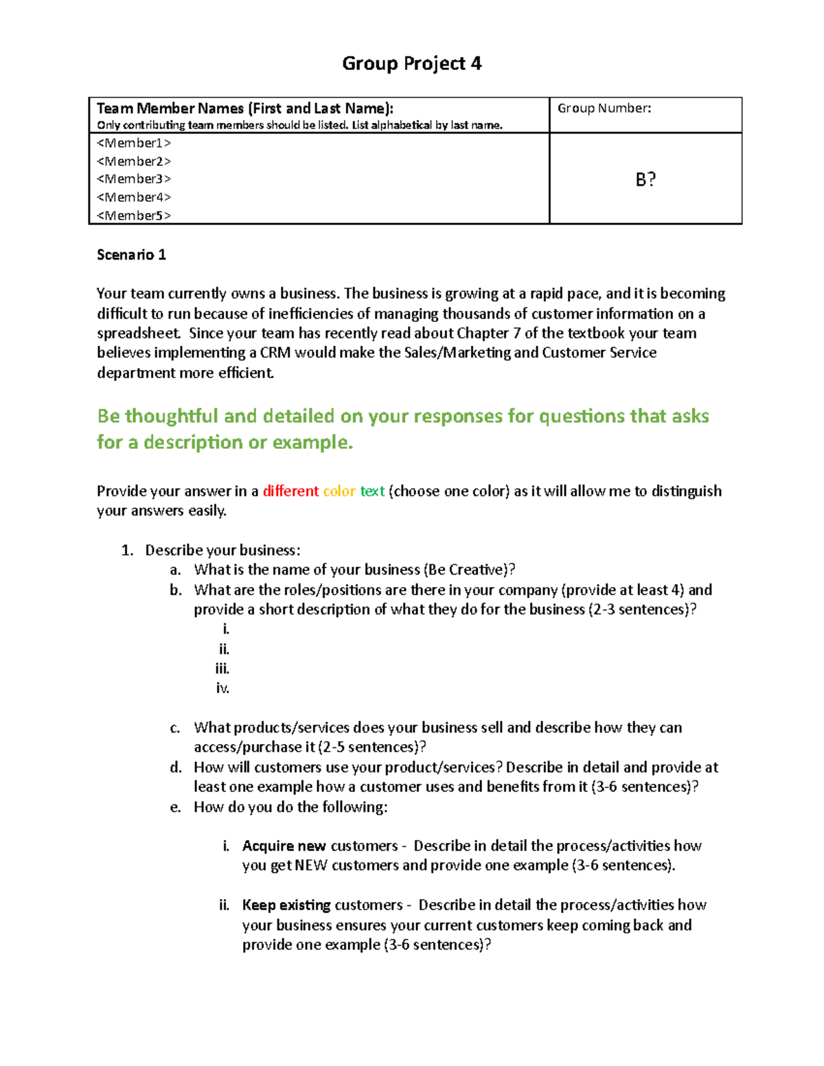 In Class Group Project 4 - Team Member Names (First and Last Name ...