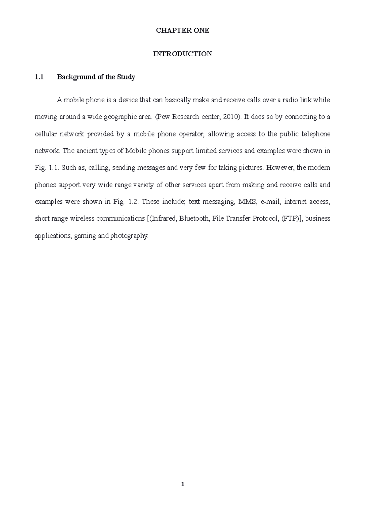THE Effect OF Mobile Phones ON Students - CHAPTER ONE INTRODUCTION 1 ...