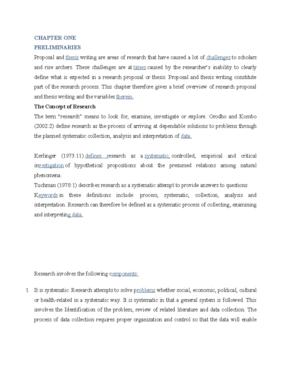 KNEC Research - HEALTH INFORMATION SYSTEMS - CHAPTER ONE PRELIMINARIES ...