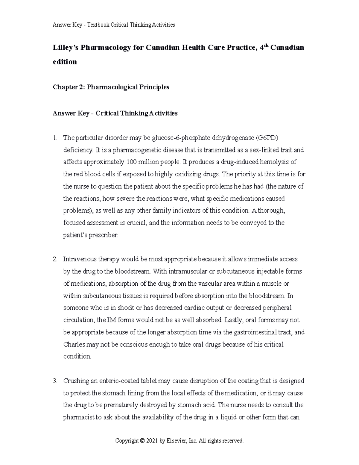 Chapter 002 - Lilley’s Pharmacology for Canadian Health Care Practice ...