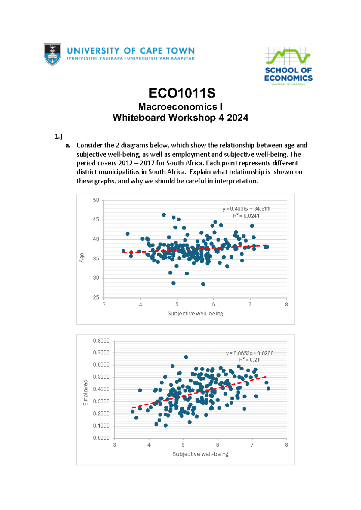 Whiteboard 4 - ECO1011S Macroeconomics I Whiteboard Workshop 4 2024 1 ...