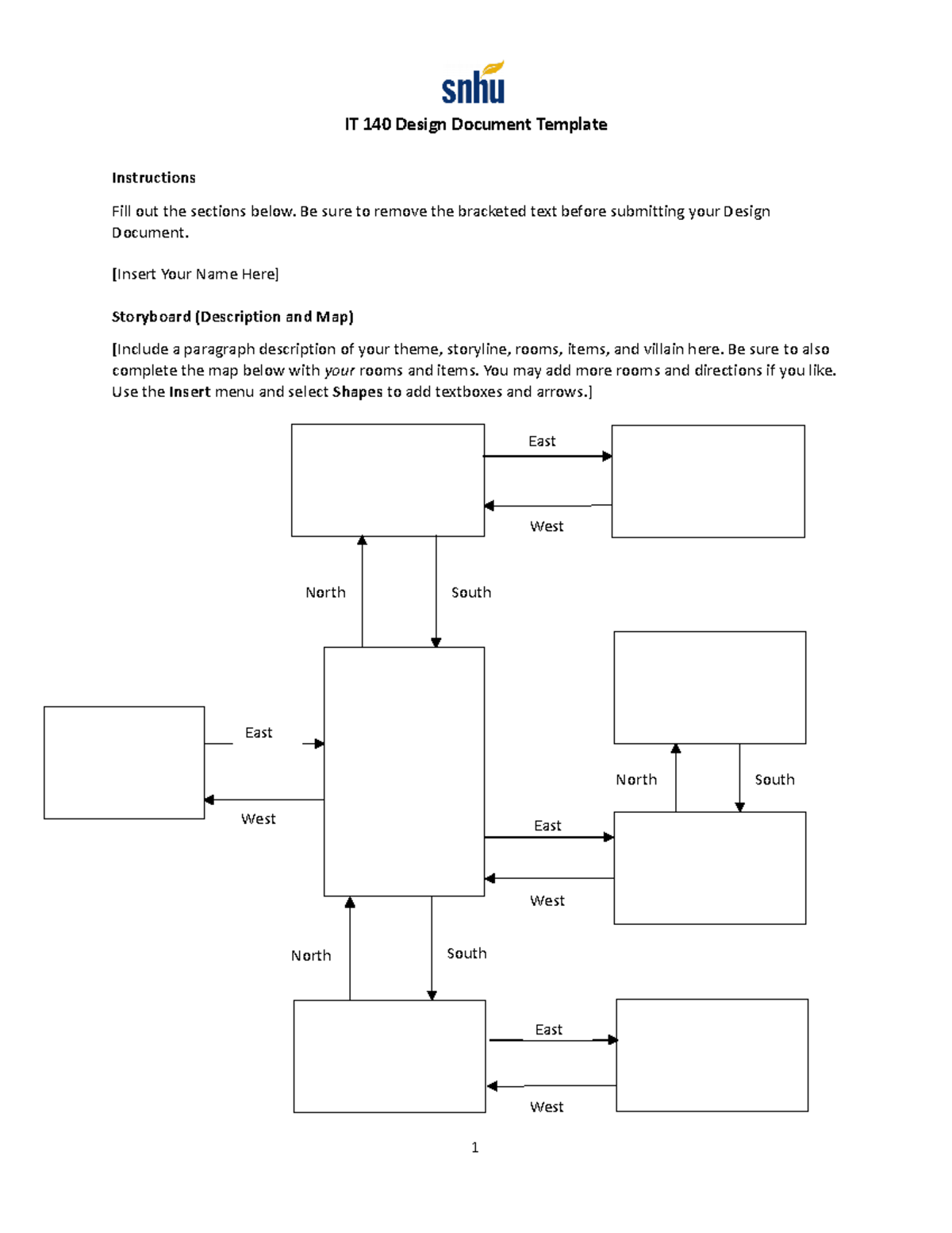 design template - IT 140 Design Document Template Instructions Fill out ...