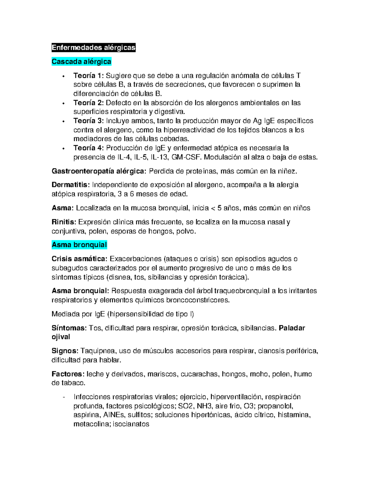 Cuadros clínicos y casos - Warning: TT: undefined function: 32 Enfermedades alérgicas Cascada ...