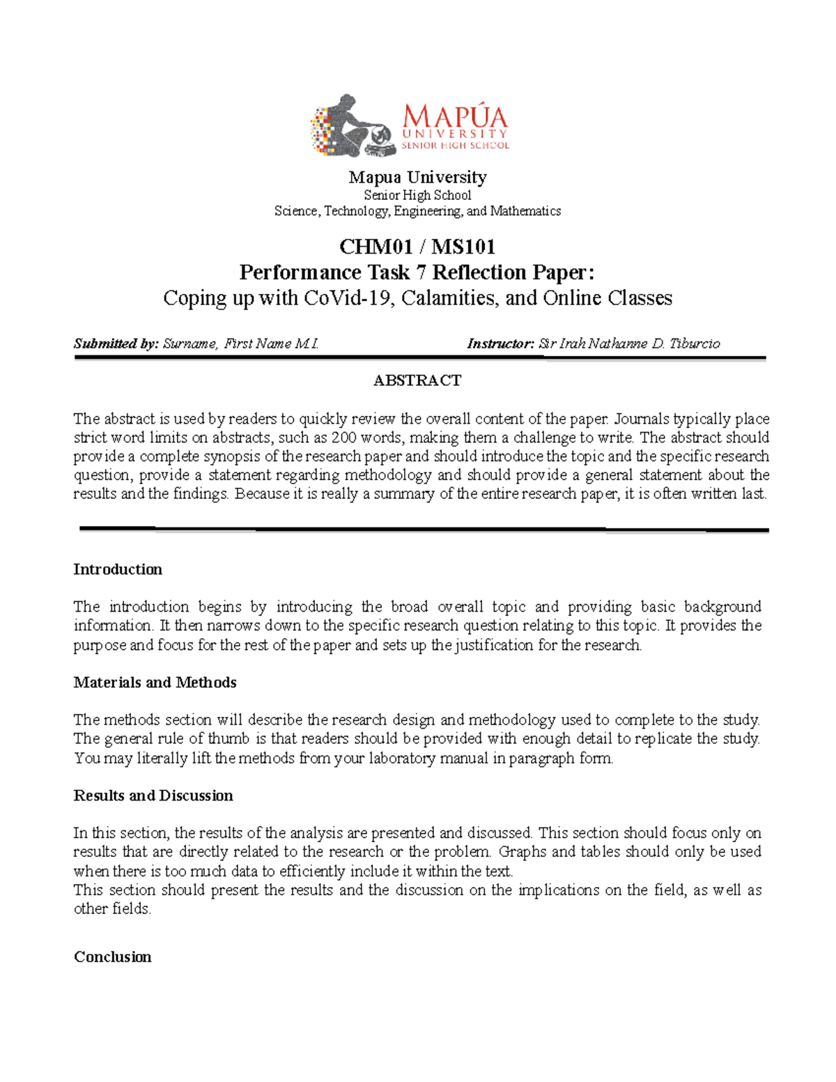 MS101-CHM-LAB-Report-PT7 - Mapua University Senior High School Science ...