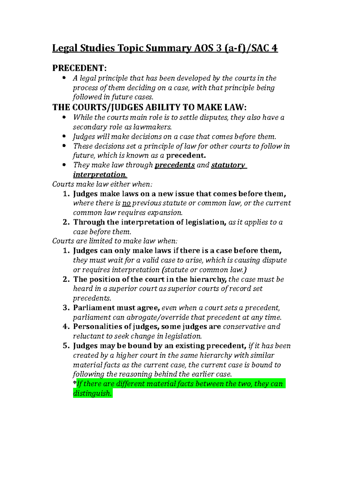 Legal Studies Topic Summary - LAW1019 - RMIT University - Studocu