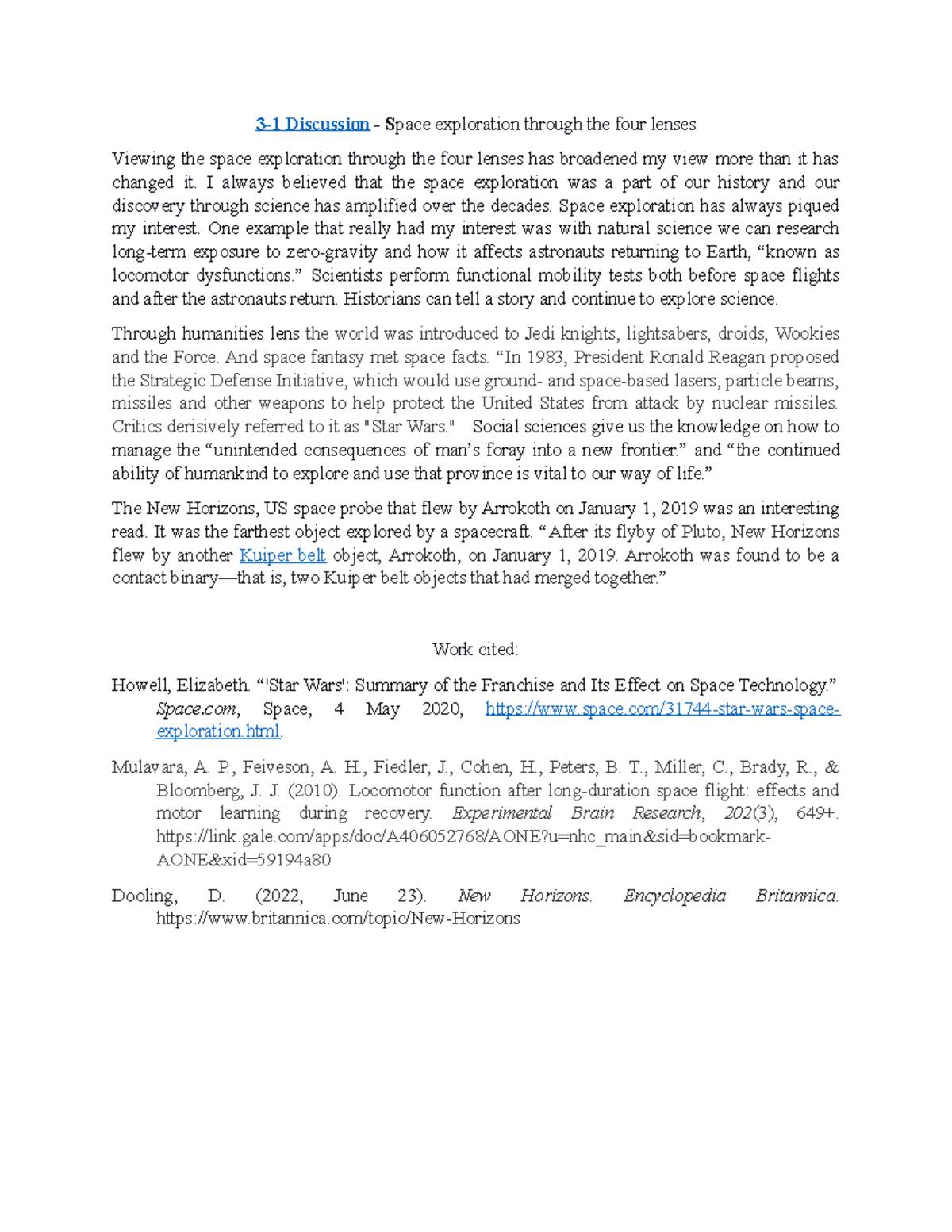 3-1 Discussion - Space exploration through the four lenses - I always ...