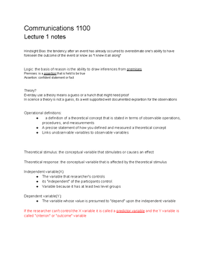 COMM 1100 Exam 2 Study Guide - COMM 1100 STUDY GUIDE FOR EXAM 2 This is an outline of ...