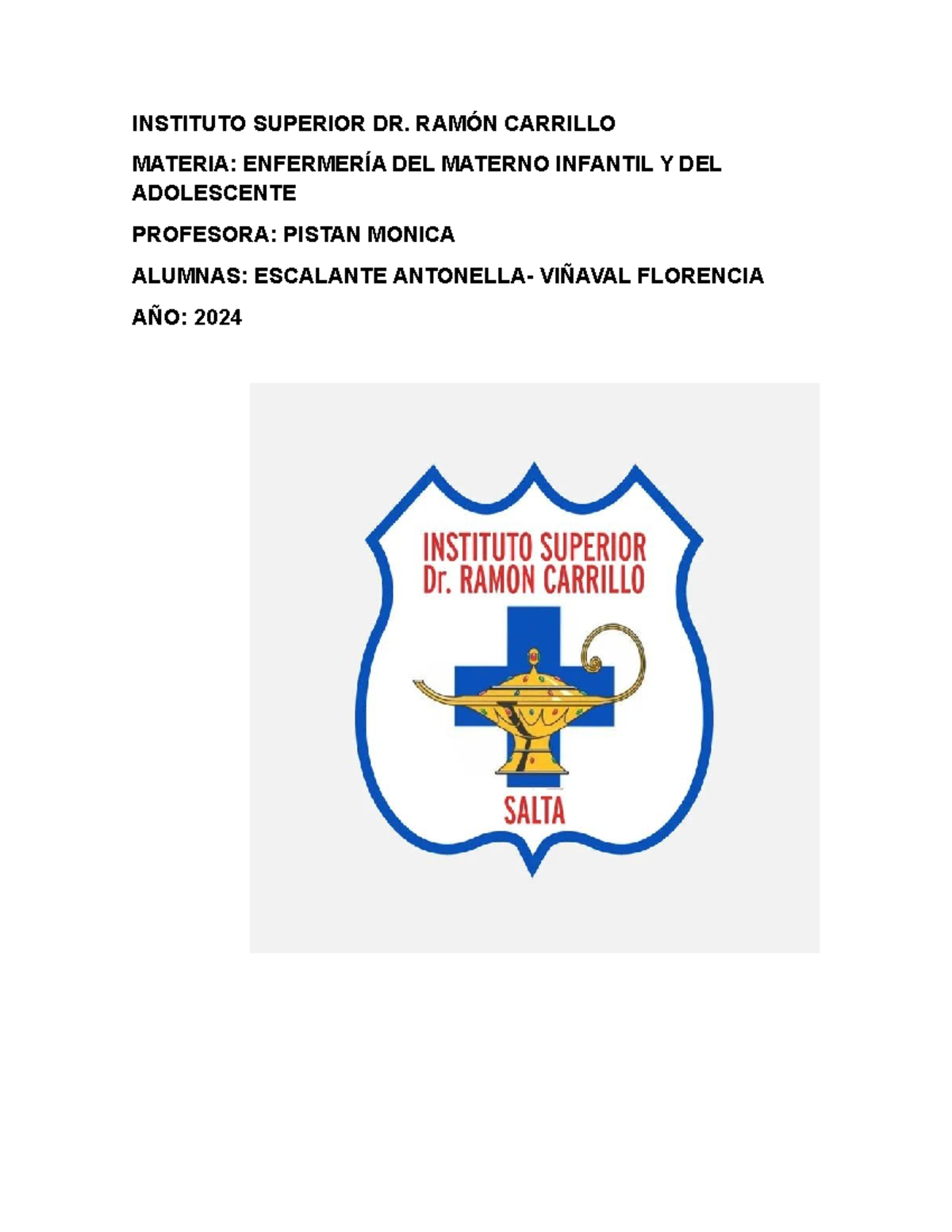 Aparato respiratorio Materno Infantil - INSTITUTO SUPERIOR DR. RAMÓN CARRILLO MATERIA ...