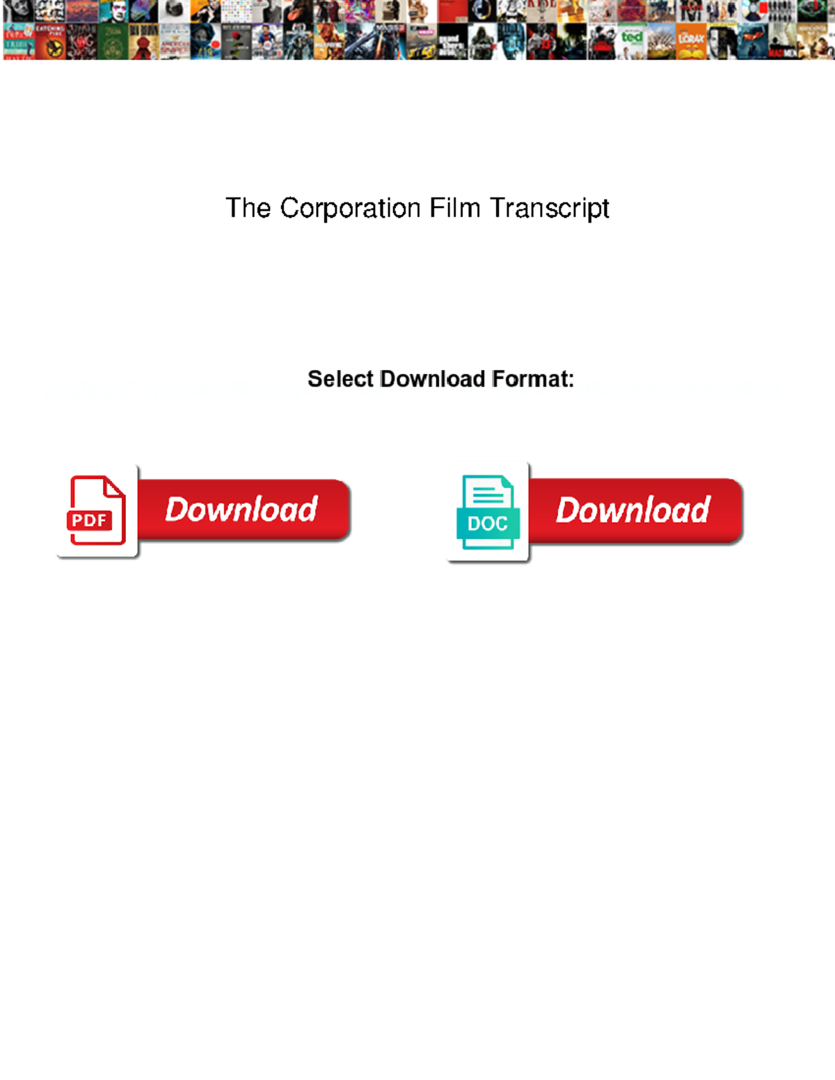 The Corporation Film Transcript - Zeus usually underdevelops errantly ...