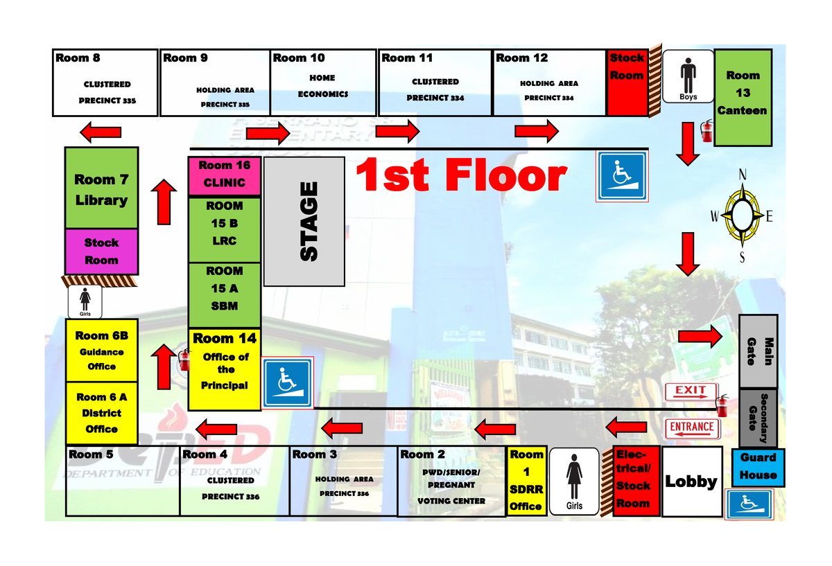 Comelec Locator Map 2023 - Lobby Room 7 Library Room 5 Room 1 SDRR ...