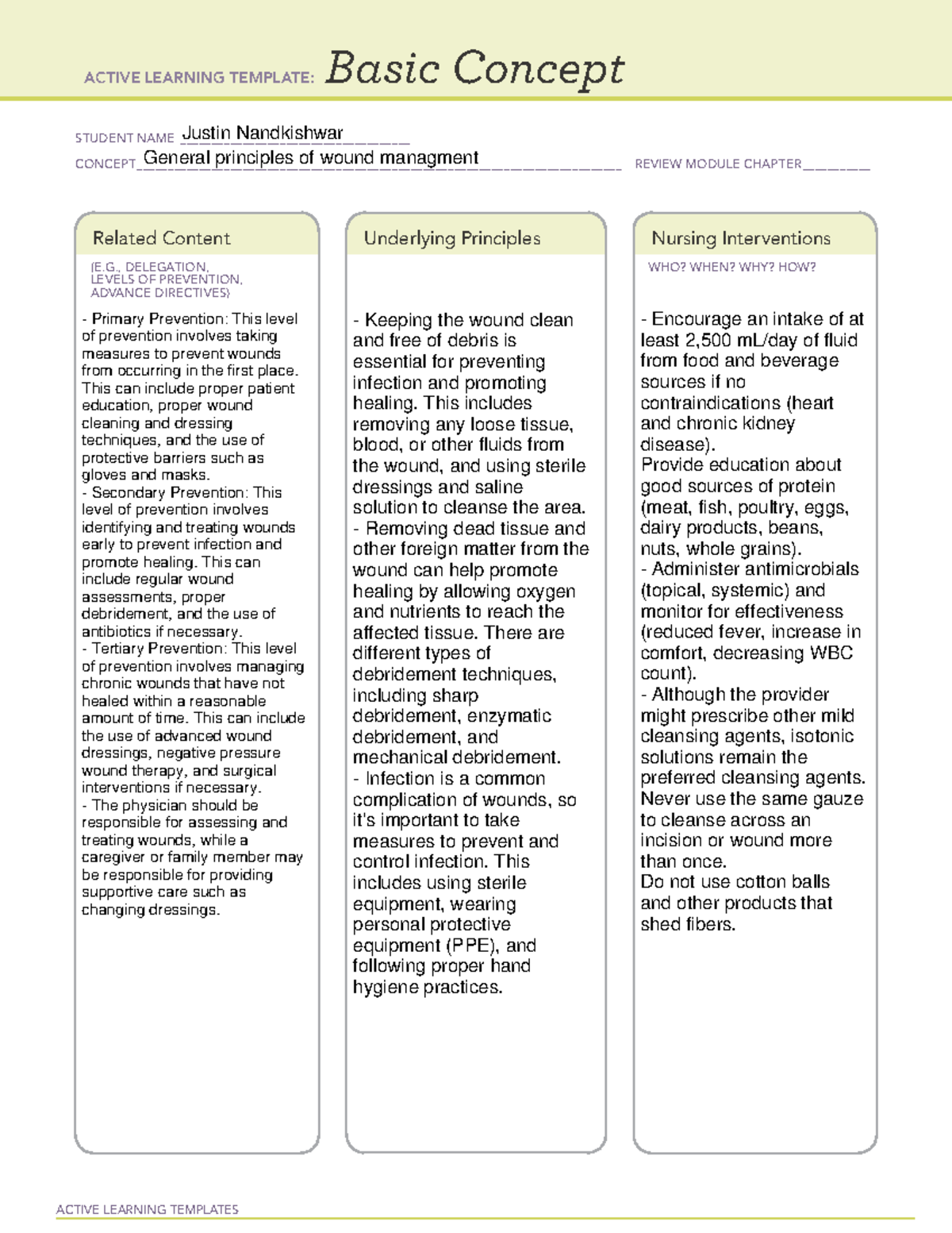 General principlaes for wound management Basic Concept - NUR208 ...