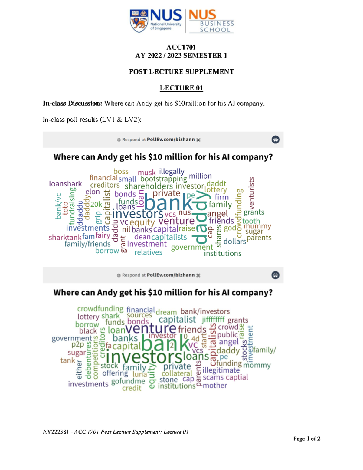 Lecture 01 Post Lecture Supplement - ACC1701 - AY2223S1 - ACC 1701 Post ...