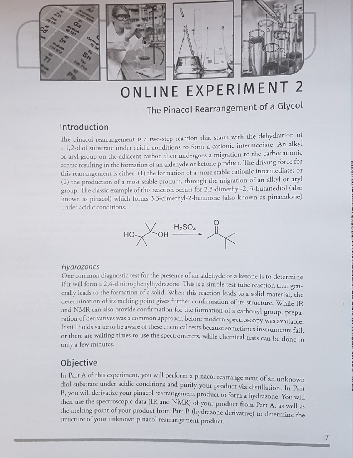 lab manuel Exp2 - 200 250 100 100 ONLINE EXPERIMENT 2 The Pinacol Rearrangement of a Glycol ...