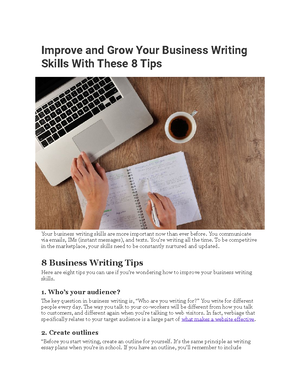 Effective business writing - Improving the efficacy of your ...