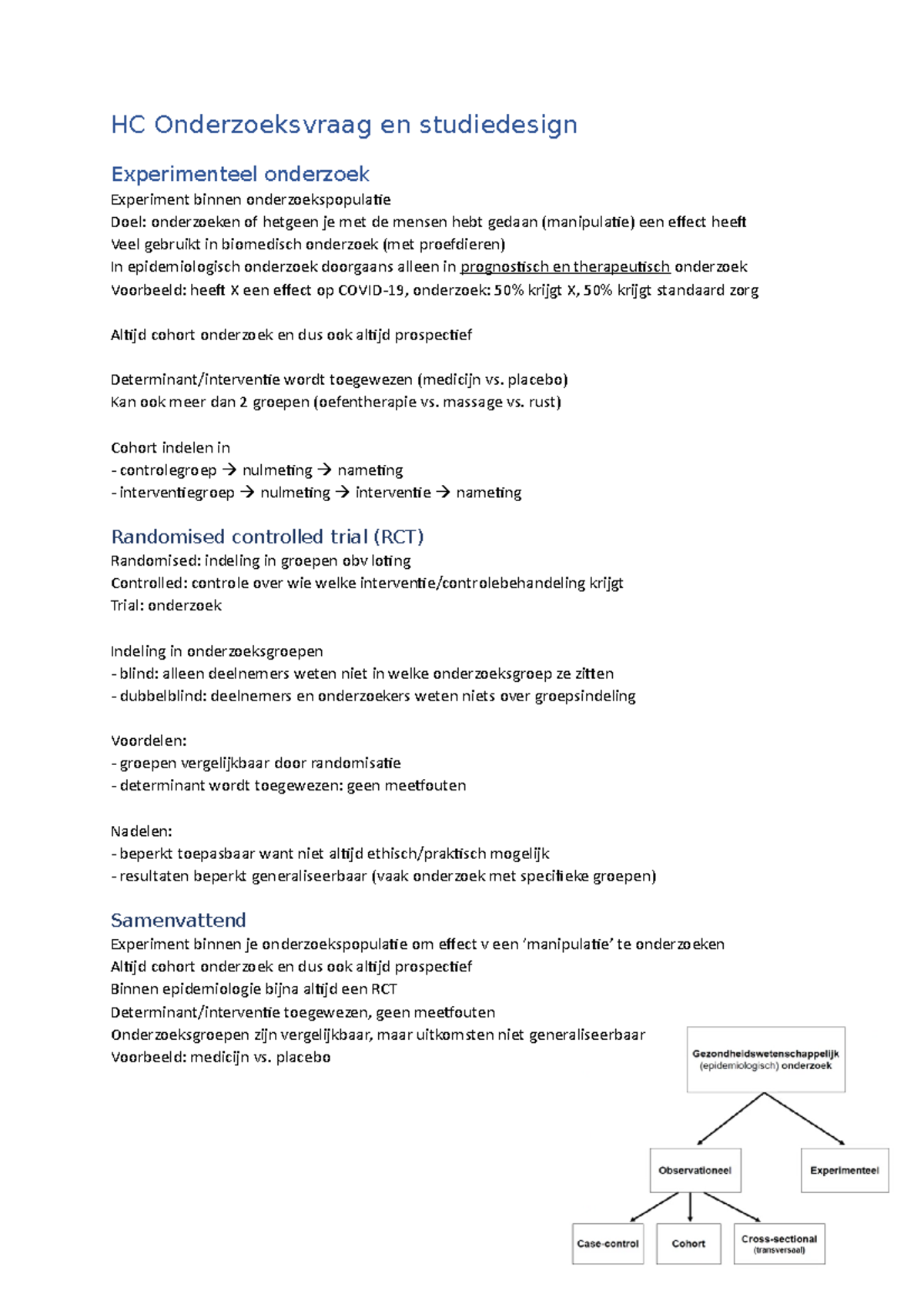 HC Onderzoeksvraag en studiedesign - HC Onderzoeksvraag en studiedesign ...