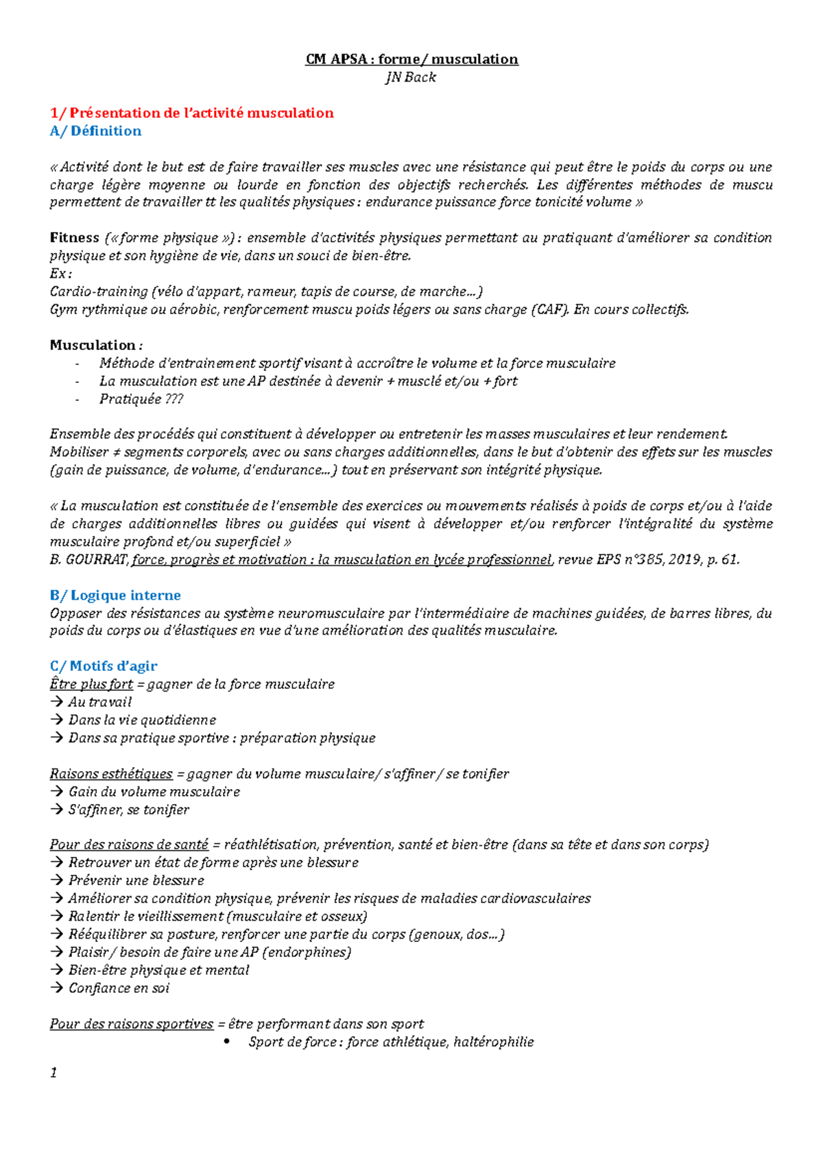 Activité physique sportive et artistique forme - CM APSA : forme ...