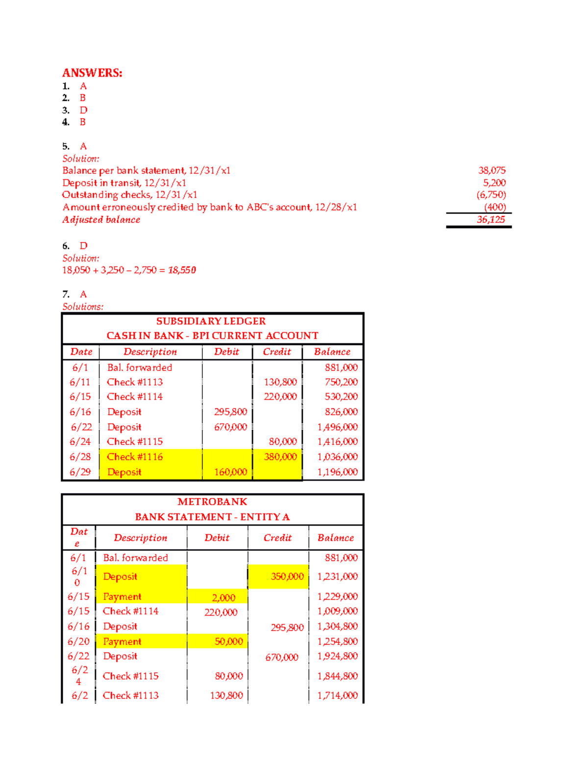 Sample/practice exam 2020, questions and answers - ANSWERS: 1. A 2. B 3 ...
