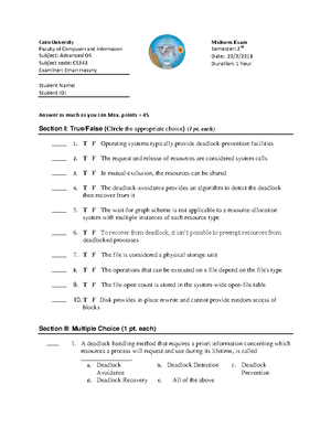 Chapter 1 Summary Operating System Concepts – 9th Edition - Chapter 1 ...