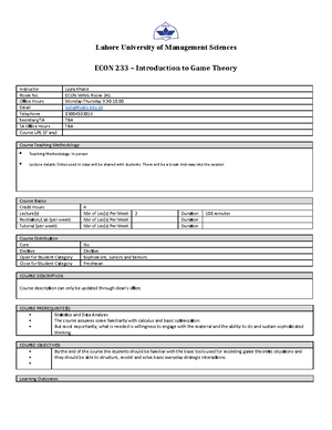 Introduction to Game Theory-assignment 1 003 - Introduction to Game Theory Assignment 1 Due Date ...