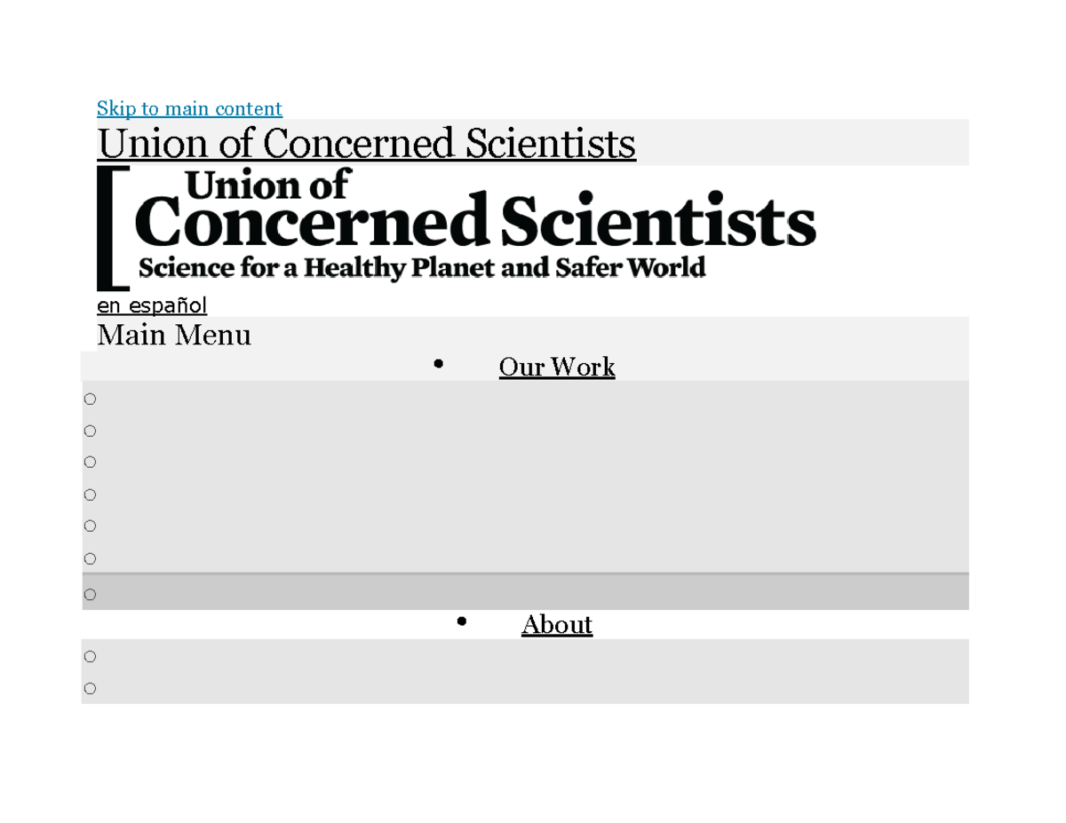 Climate change - Skip to main content Union of Concerned Scientists en ...