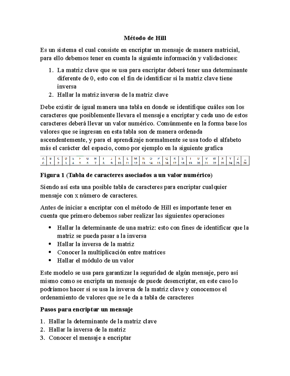 Método de Hill cifrado y desifrado - Método de Hill Es un sistema el ...