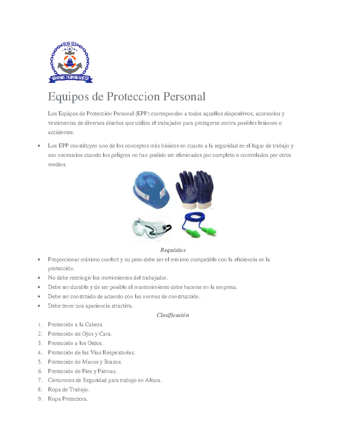 Equipos de Proteccion Personal (EPP) - Los EPP constituyen uno de los ...