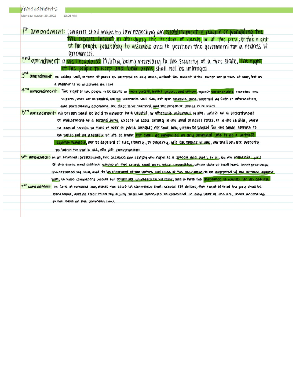 1-7 amendments notes - CRJ140 - Studocu