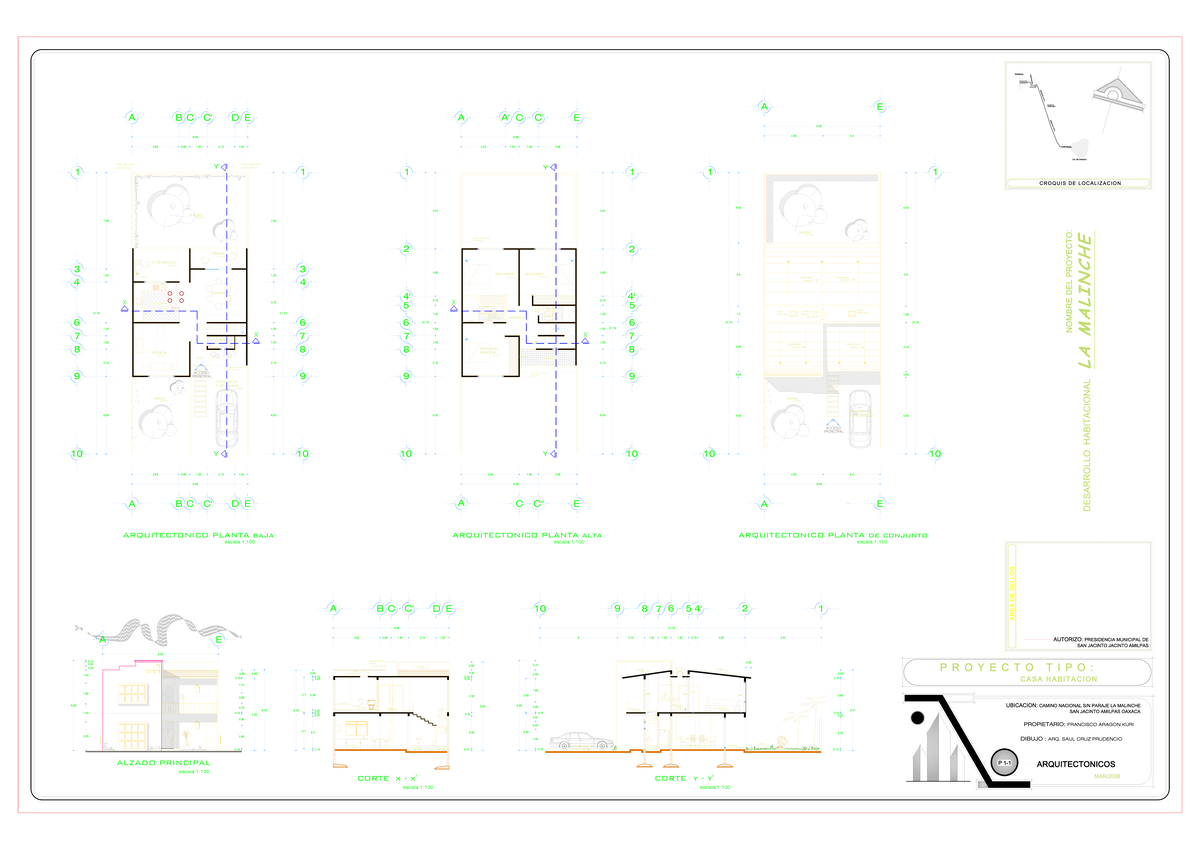 Proyecto final - Cortes de planta y dibujo de plano. - ESTANCIA COCHERA ...
