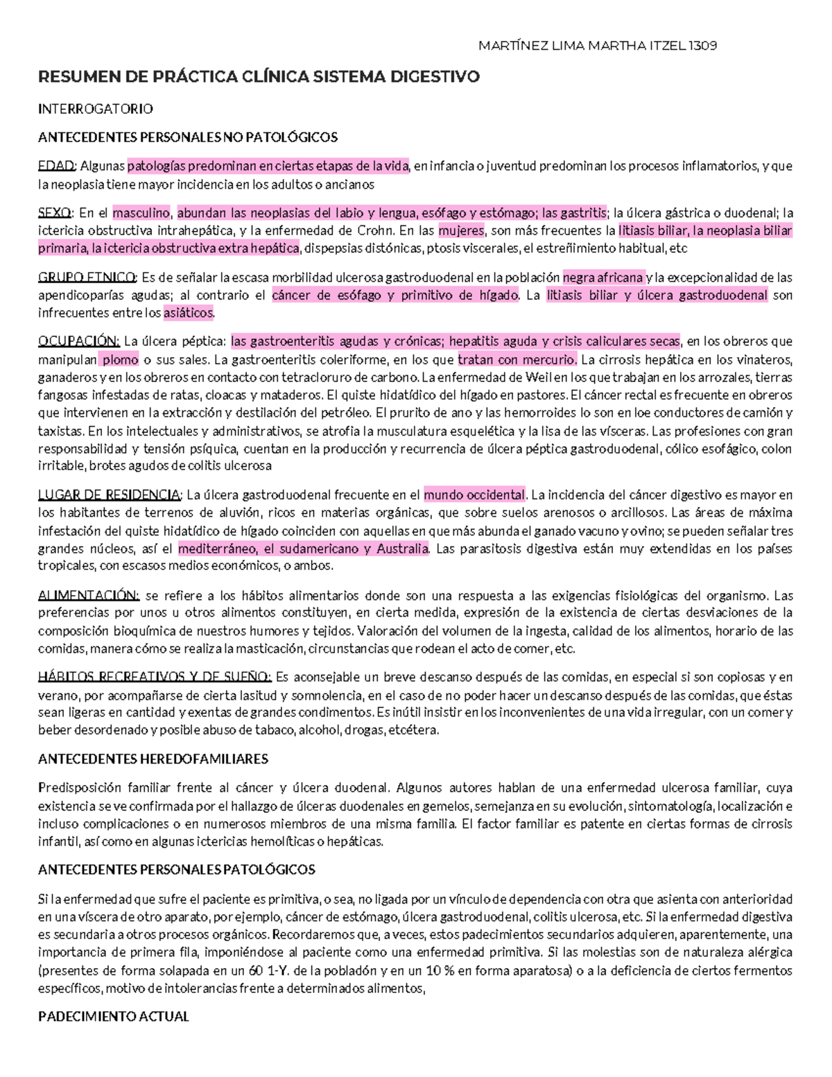 resumen practica clinica sistema digestivo - MARTÍNEZ LIMA MARTHA ITZEL ...