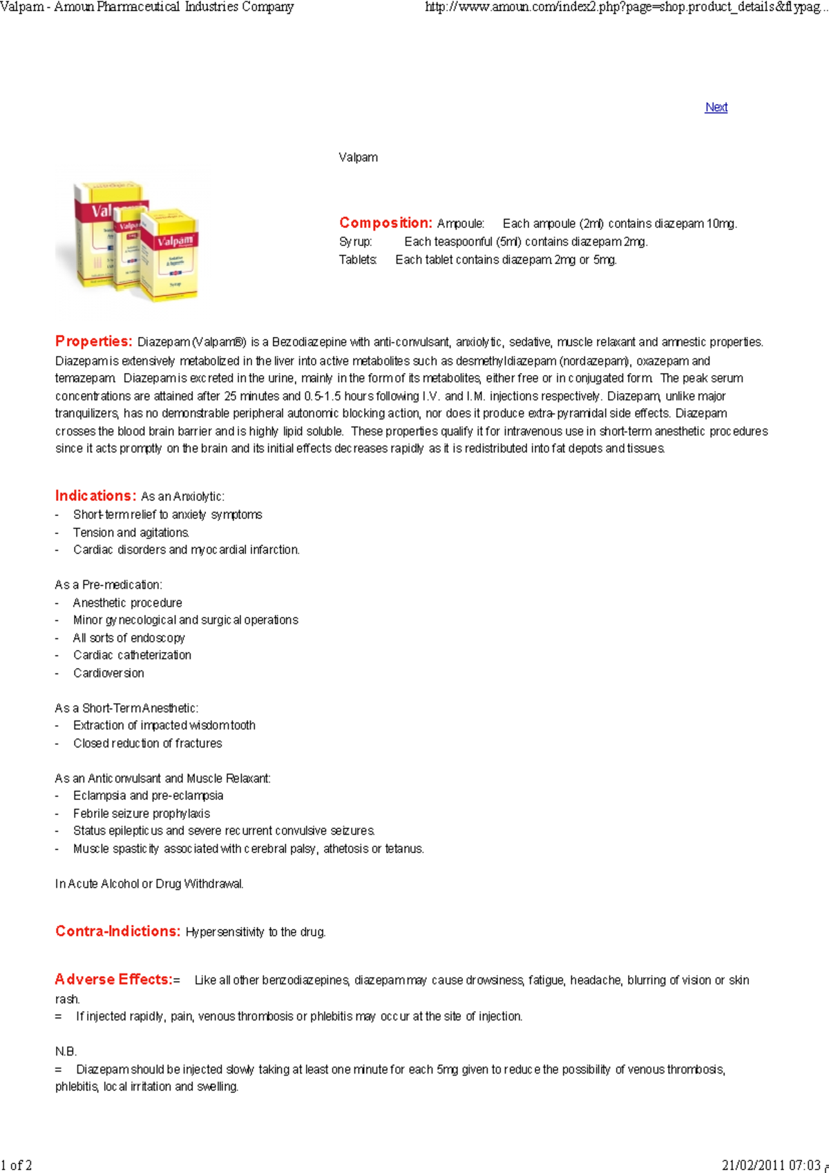 Valpam - Amoun Pharmaceutical Industries Company - Next Valpam ...