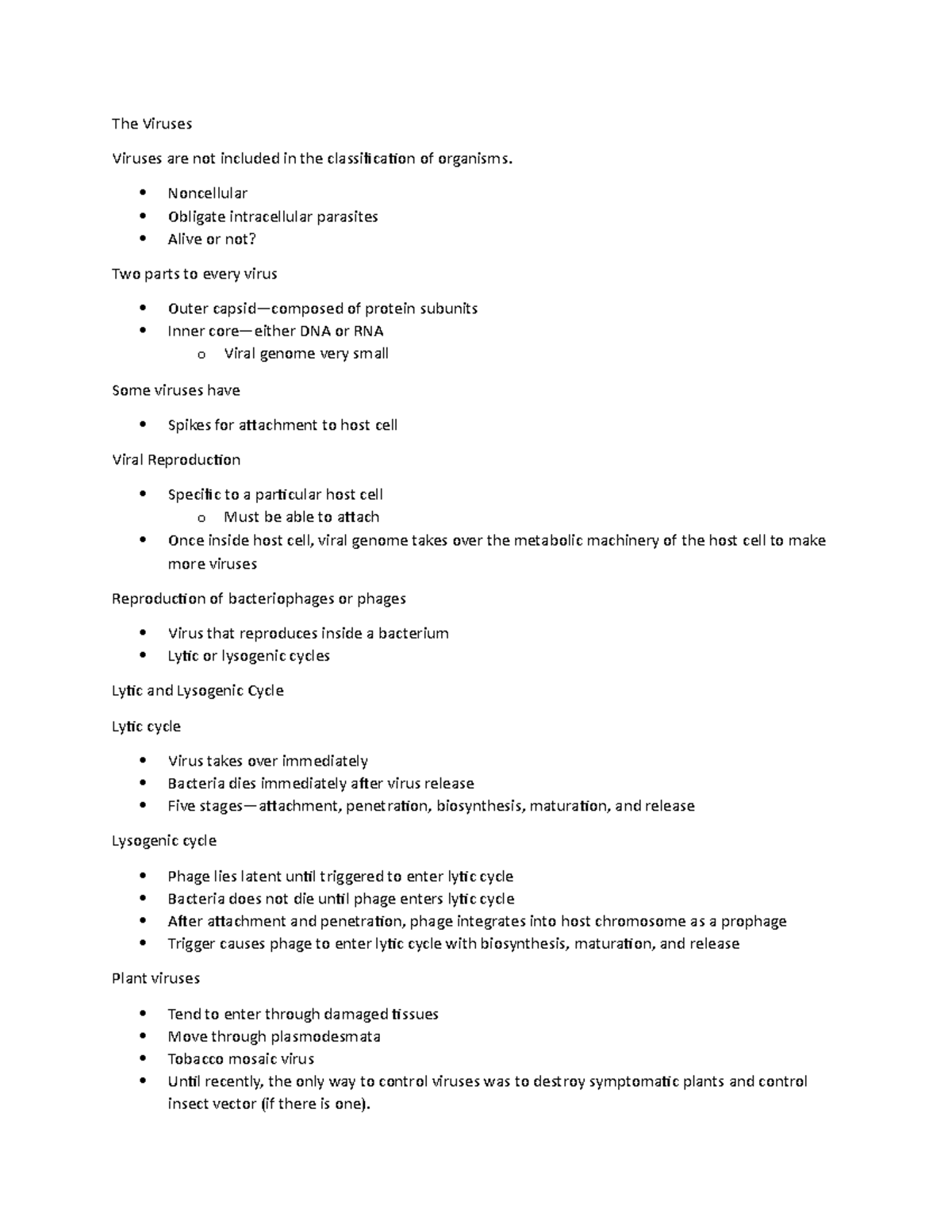 Chapter 17- BIO - Lecture notes 17 - The Viruses Viruses are not ...